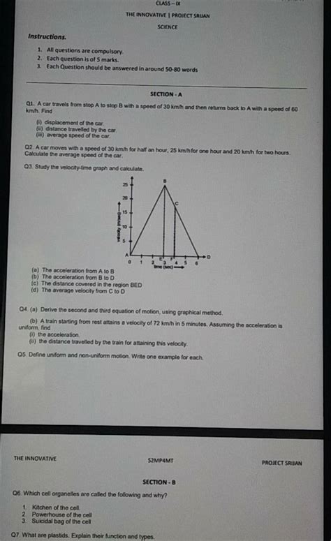 Q4 A Derive The Second And Third Equation Of Motion Using Graphical M
