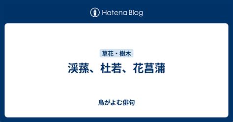 渓蓀杜若花菖蒲 鳥がよむ俳句