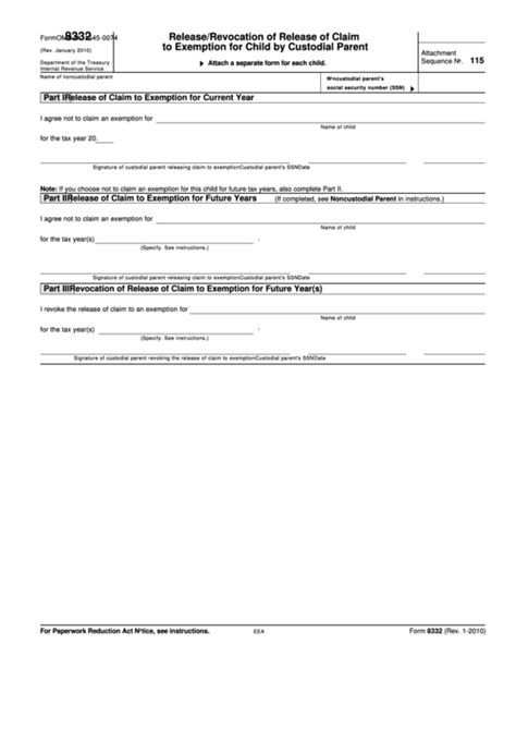 Form 8332 Printable Printable Templates