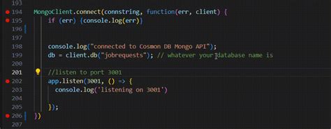 Why Is Node Js Mongo Connect Azure Cosmos Db Not Responding