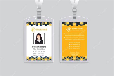 Premium Vector Yellow Shape Id Card Design