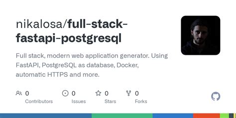 Github Nikalosafull Stack Fastapi Postgresql Full Stack Modern Web Application Generator