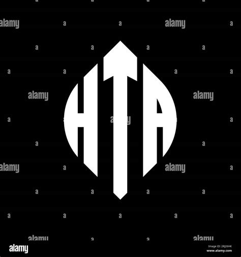 Hta Circle Letter Logo Design With Circle And Ellipse Shape Hta