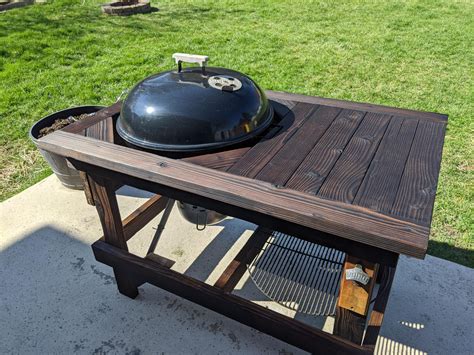 Diy Weber Grill Table Plans Kettle Q Folding For Charcoal Build Custom Bbq Cart With Ice Chest