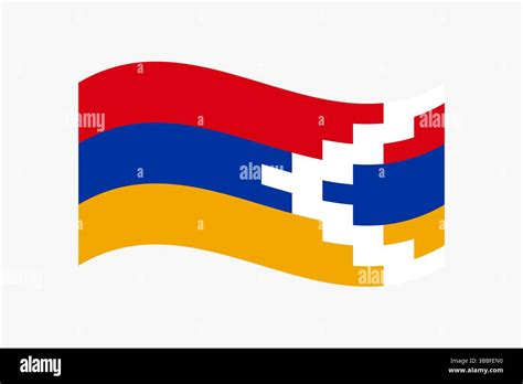 Flag Of Artsakh Artsakh Wavy Flag Digital Vector Illustration Fluttering Flag Stock Vector
