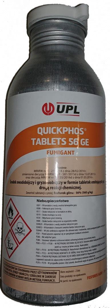 Quickphos Tablets 56ge Do Fumigacji Ziarna Zbóż I Zwalczania Kretów I