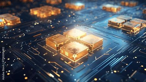 Futuristic Quantum Computing Technology Central Processing Unit