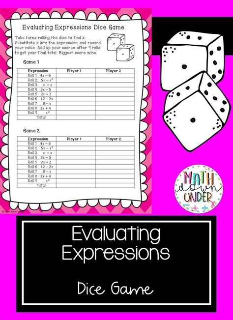 Evaluating Expressions Dice Game Print And Digital Partner Activity