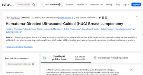 Hematoma Directed Ultrasound Guided Hug Breast Lumpectomy [scite Report]