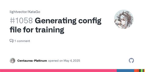 Generating Config File For Training · Issue 1058 · Lightvectorkatago