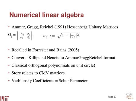 PPT Random Matrix Theory And Numerical Linear Algebra A Story Of Communication PowerPoint
