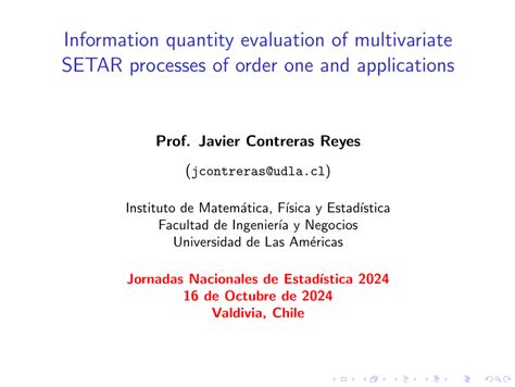 Pdf Conference Information Quantity Evaluation Of Multivariate Setar