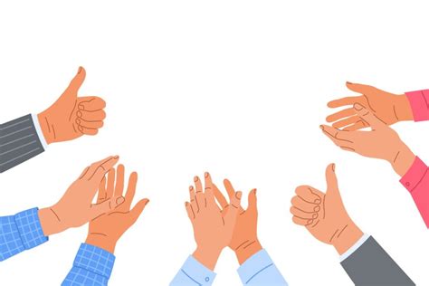 Clapping Hands Applause Celebrate Successful Work Vector Image