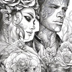 Gothic Bride And Groom Coloring Pages Gothic Makeup Beautiful Women