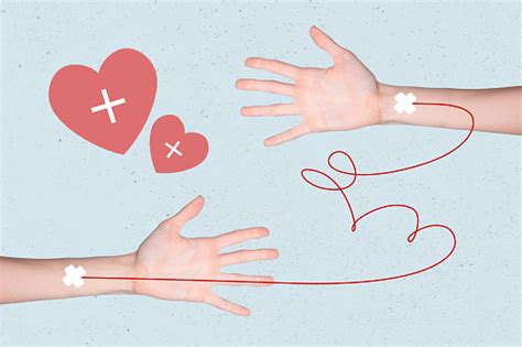 사진 콜라주 사람들 팔 혈액 기증자 기부 자선 인류 서로 지원하다 병원 비상 사태 생명 원조 그림 배경 2명에 대한 스톡 사진 및 기타 이미지 Istock