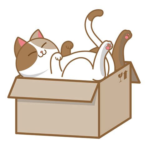 Karikatur Mollig Katze Schlafen Im Karton 26911296 Png