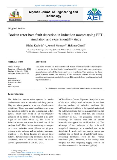 Pdf Approach Signal For Rotor Fault Detection In Induction Motors