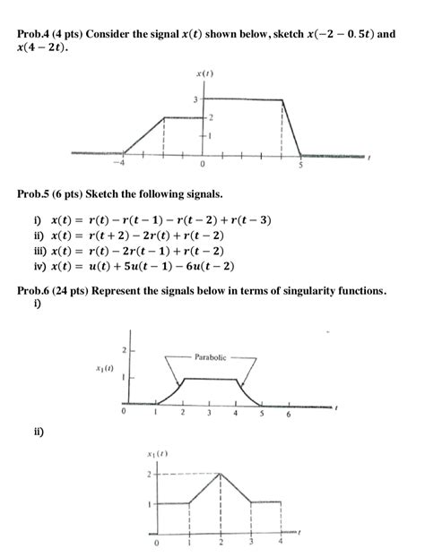 Solved Prob 4 4 Pts Consider The Signal X T Shown Below