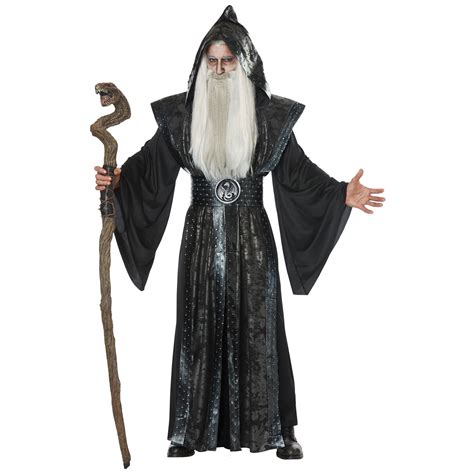 Calif Dark Wizard Fancy Dress Costume For Adults With Robe And Cloak