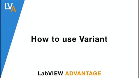 How To Use Variant Labview Youtube