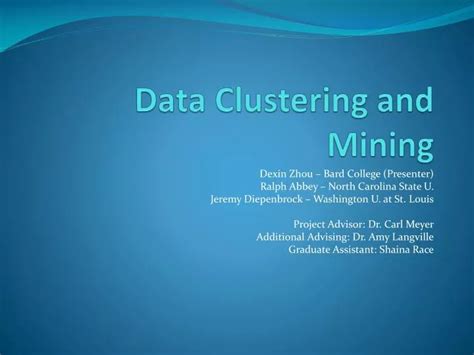 Ppt Data Clustering And Mining Powerpoint Presentation Free Download