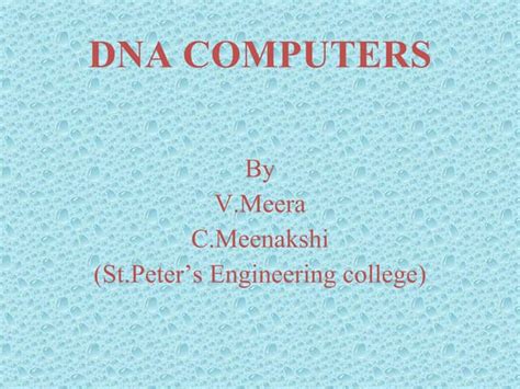 Biocomputing Ppt Genetics Science