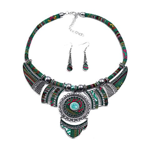 Ethnic African Indian Jewelry Set For Women Vintag Grandado