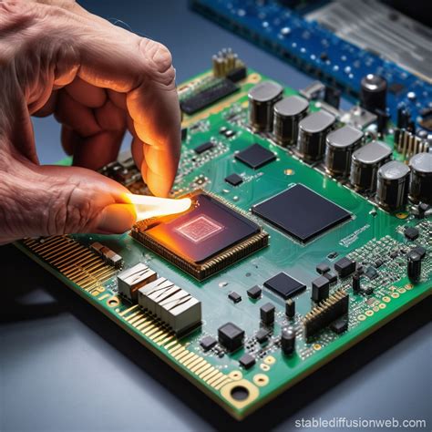 Fpga Circuit Hit By High Energy Electron Stable Diffusion Online