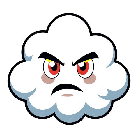 Angry Cloud Vector Illustration With White Background Premium Ai Generated Vector