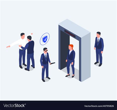 Security Service Isometric Composition Royalty Free Vector