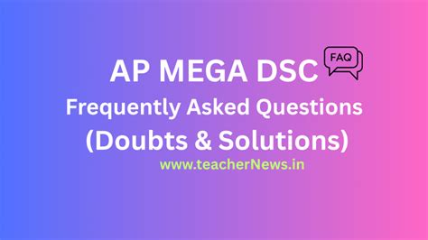 AP DSC Exam Doubts Clarification AP MEGA DSC Frequently Asked Questions Doubts