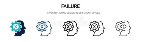 Failure Icon In Filled Thin Line Outline And Stroke Style Vector Illustration Of Two Colored