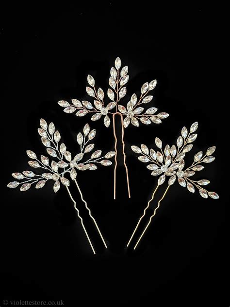 Bridesmaid Hair Pins Silver Hair Pins For Brides Pins For Bridesmaids