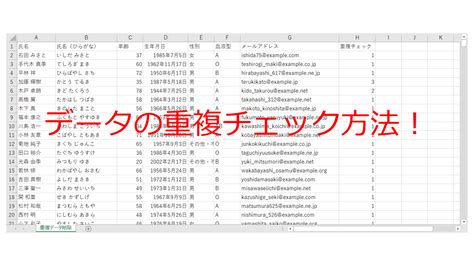 エクセル 列の重複データをチェックする方法！