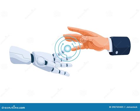 Hands Of Robot Typing On Keypad Robotic Cyborg Hand Using Keyboard Computer 3d Render