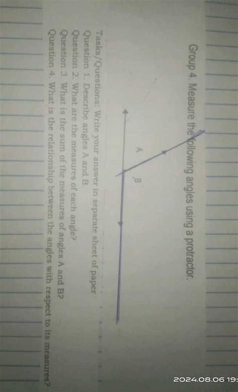 Group 4 Measure The Following Angles Using A StudyX