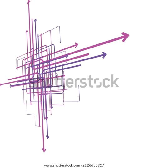 Intersected Lines Arrowheads Isolated On Transparent Stock Vector