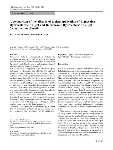 Pdf A Comparison Of The Efficacy Of Topical Application Of Lignocaine