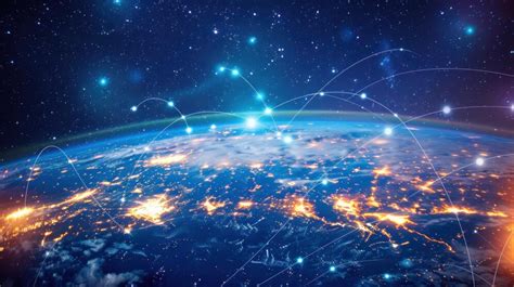 Global Network Connection Interconnection Planet Earth Premium Ai Generated Image
