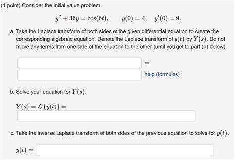solved 1 point consider the initial value problem y