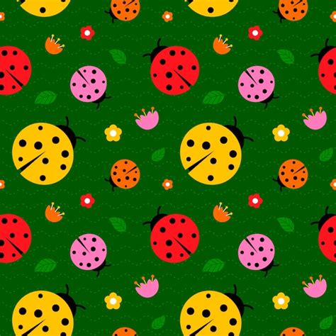 Free Vector Flat Design Creative Ladybug Pattern