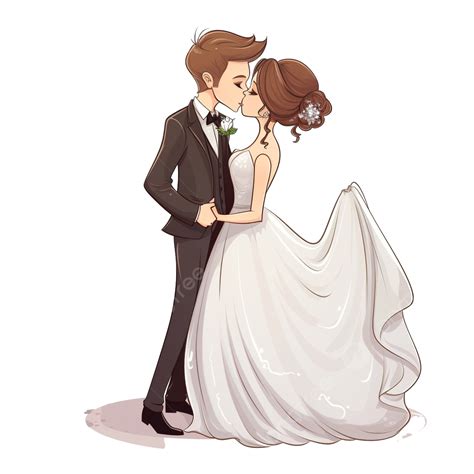 귀여운 만화 일러스트 아름다운 신부와 신랑 커플 볼 키스 만화 일러스트 아름다운 일러스트 귀여운 일러스트 Png 일러스트 및 이미지 에 대한 무료 다운로드 Pngtree