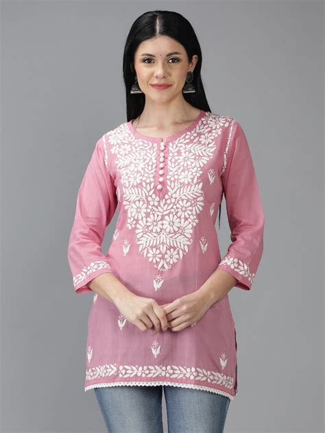 Seva Chikan Hand Embroidered Cotton Lucknowi Chikan Top