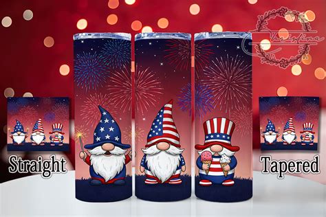 Patriotic 4th Of July Gnome Tumbler Graphic By Christina Clipart