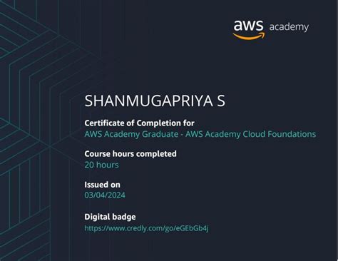 shanmugapriya s on linkedin awsacademy cloudfoundations