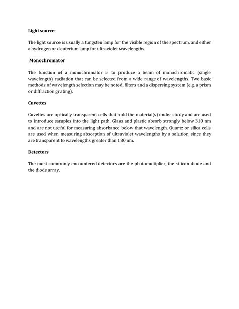 Principle And Instrumentation Of Uv Visible Spectrophotometer Docx