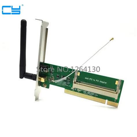 Mini PCI Wifi Wireless A B G Lan Card To Standard PCI Adapter Antenna In Computer Cables