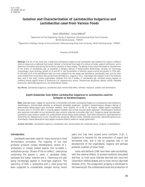 Pdf Isolation And Characterization Of Lactobacillus Bulgaricus And