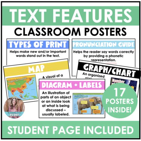Nonfiction Text Features Anchor Charts And Posters Classful