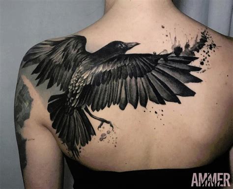 Realistic Crow Tattoos